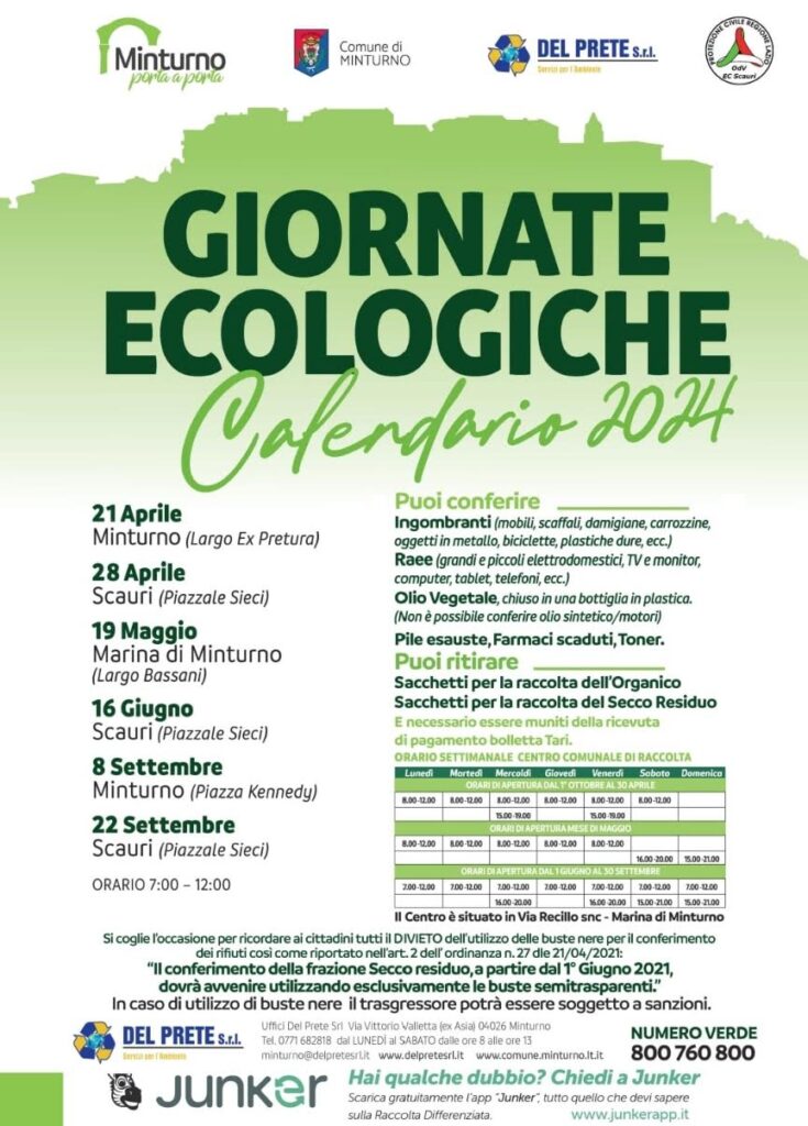 MINTURNO, tornano le Giornate Ecologiche: gli appuntamenti per l’estate del 2024 – Mondoreale